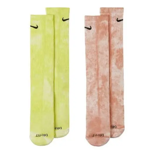 Nike Everyday Plus Tie Dye Medium Stockings 2 Pairs - Yellow/orangered