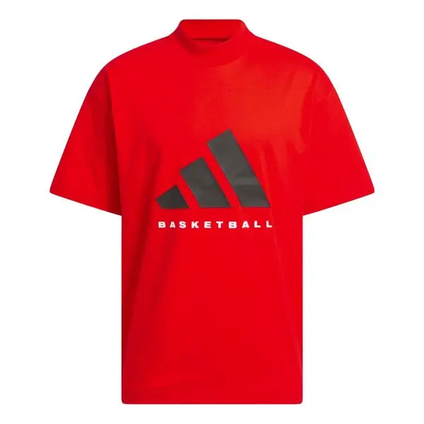 Adidas Basketball T-shirt Asia Sizing 'red Black - Red/black