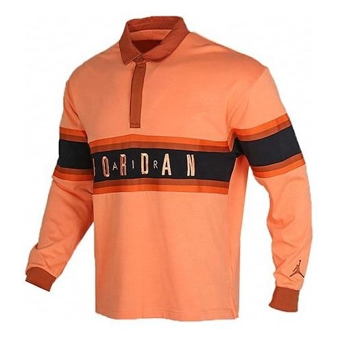 JORDAN Air Long Sleeve Collared Polo Shirt - Orange
