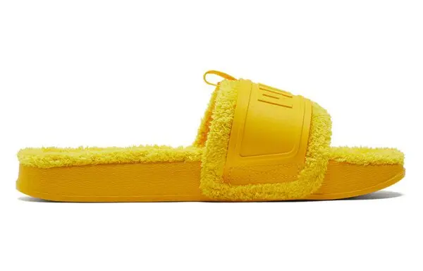 PUMA Leadcat Ylm Slide Plush Fur Slippers - Yellow