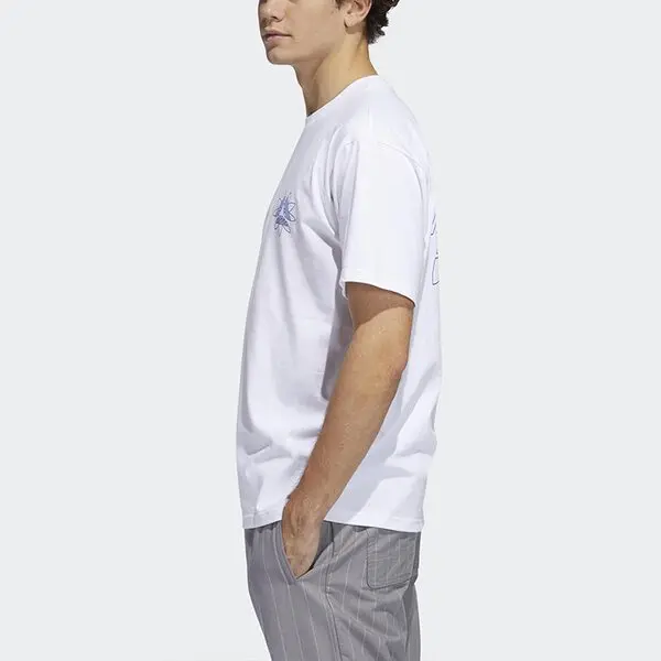 Adidas Originals Tri-foil Tee Printing Round Neck Pullover Sports Short Sleeve - White
