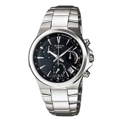 Casio Sheen Stainless Steel Analog/digital Chronograph Watch - Black