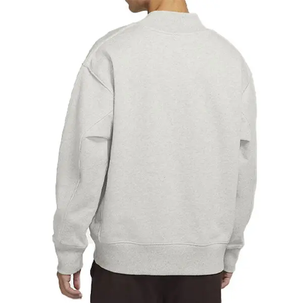 Nike Trend Capsule Series Logo Embroidered Sports Round Neck Pullover - Light Grey
