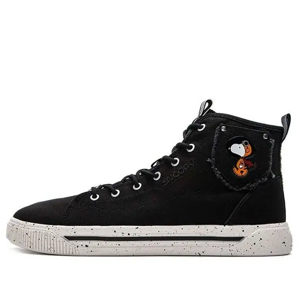 ANTA X Snoopy High Top Canvas Sneakers - Black/white