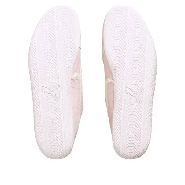 Balenciaga X Puma Speedcat Suede Distressed Sneakers - Pink/white