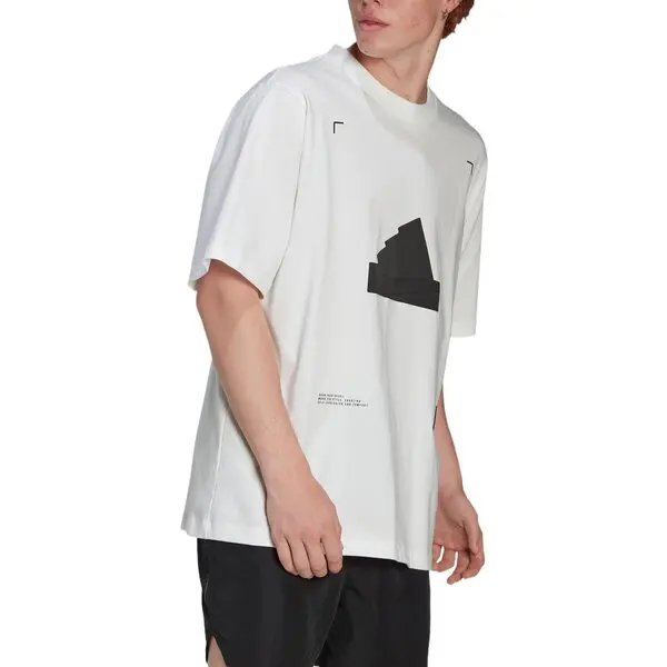 Adidas New Oversized Tee Logo Loose Pullover Round Neck Short Sleeve White T-shirt