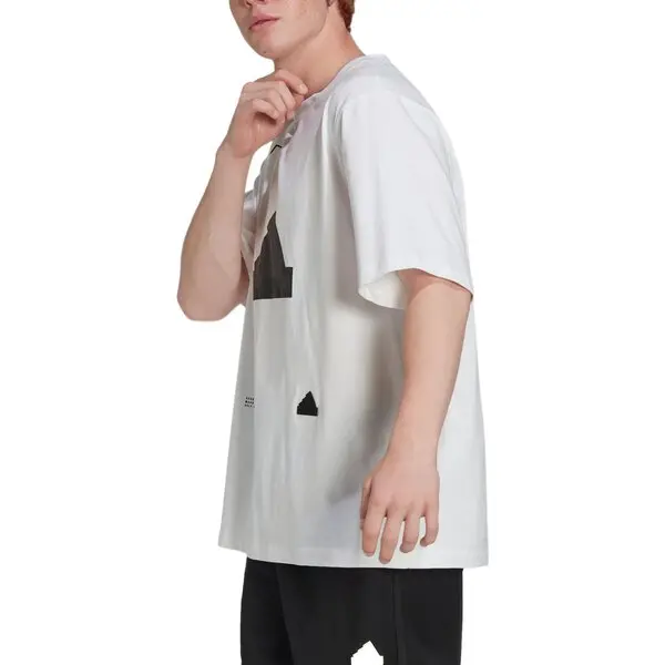 Adidas New Oversized Tee Logo Loose Pullover Round Neck Short Sleeve White T-shirt