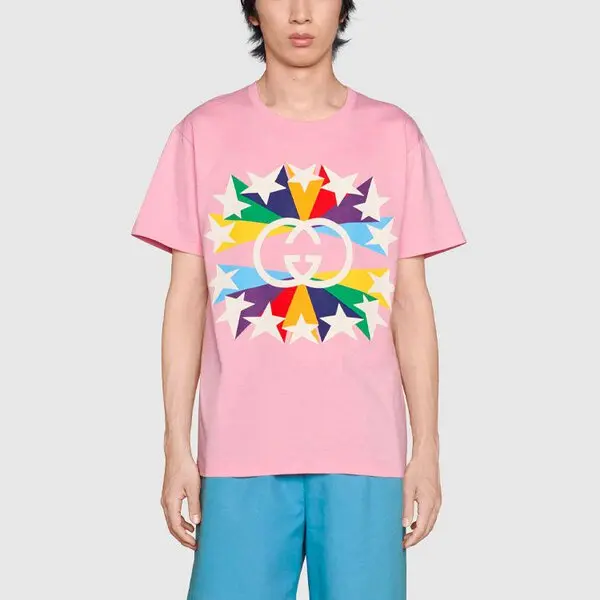 Gucci Ss21 G Printing Cotton Short Sleeve