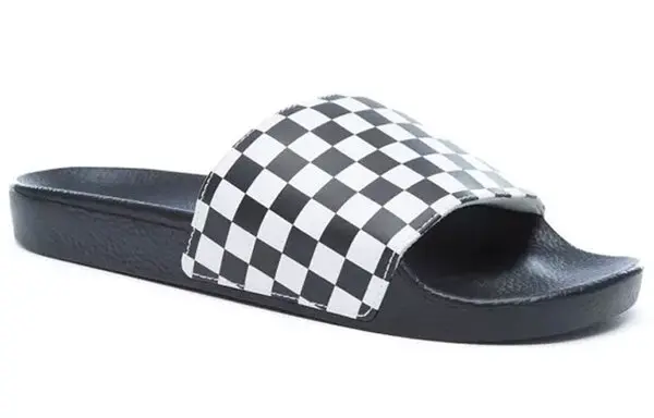VANS Checkerboard Slide On Sandals - Black
