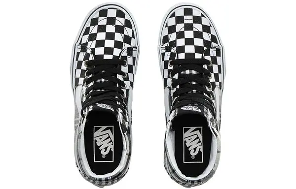 VANS Sk8-hi Platform Sneakers In Plaid Checkerboard - White