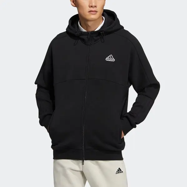 Adidas Splicing Hooded Zipper Jacket