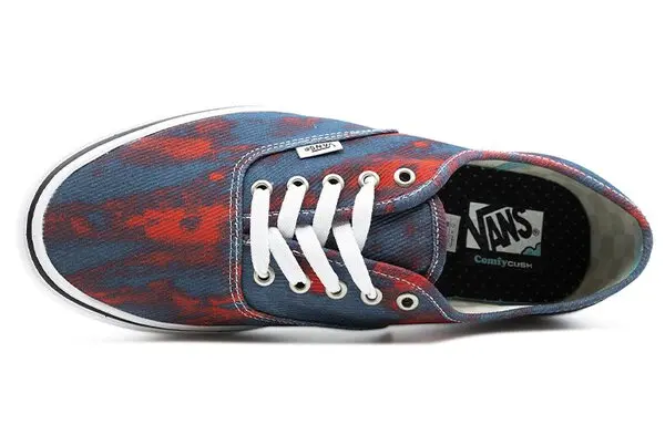 VANS Comfycush Authentic "in Bloom" Low Top Sneakers - Blue/red