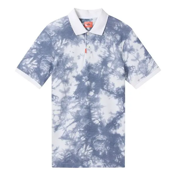 Nike Sports Golf Short Sleeve Polo Shirt White Blue - Whiteblue