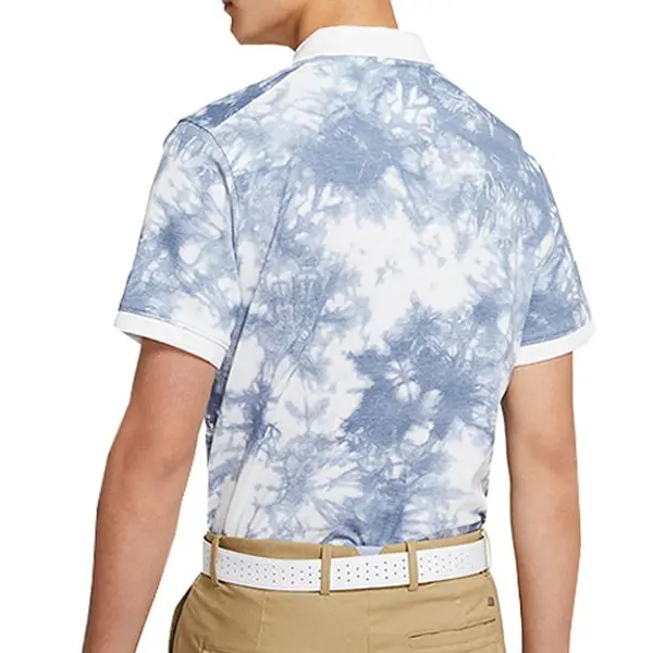 Nike Sports Golf Short Sleeve Polo Shirt White Blue