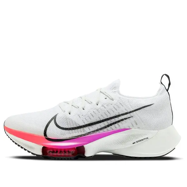 Nike Zoom Tempo Next% Flyknit Low Top Sneakers - White/black/hyper Violet