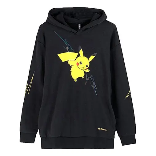 Adidas Hooded Sweatshirt With Pikachu Graphic - Black