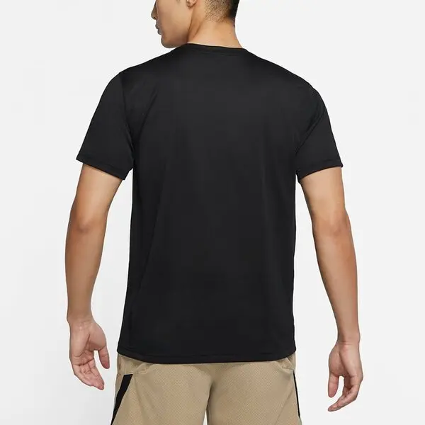 Nike Solid Color Pattern Cartoon Printing Training Short Sleeve Black T-shirt