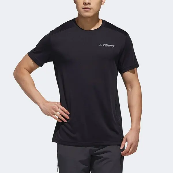 Adidas Xplr Act Ss T Casual Sports Round Neck Pullover Short Sleeve - Black