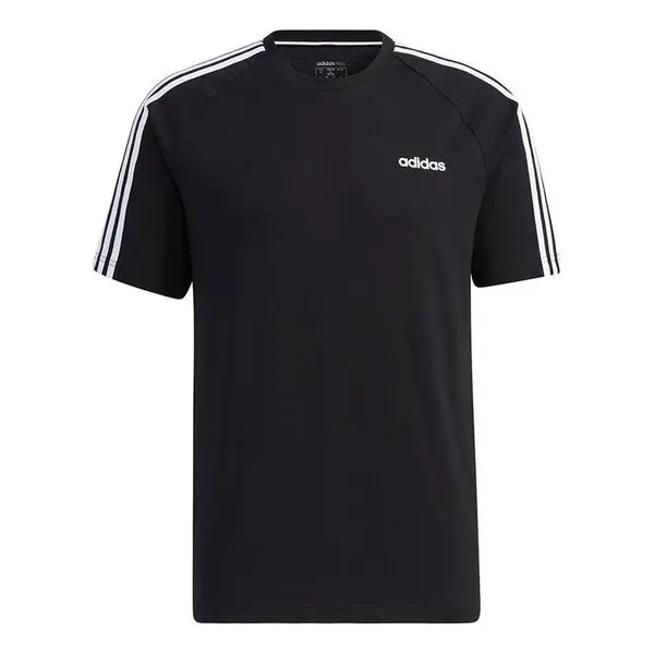 Adidas Neo Ce 3s Tee Contrasting Colors Sports Round Neck Short Sleeve Black - Multi-color