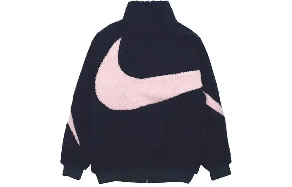 Nike Big Swoosh Logo Fleece Jacket - Black
