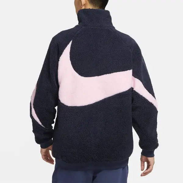 Nike Big Swoosh Logo Fleece Jacket - Black