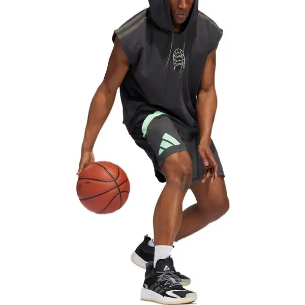 Adidas Galaxy Stripe Logo Straight Shorts - Black