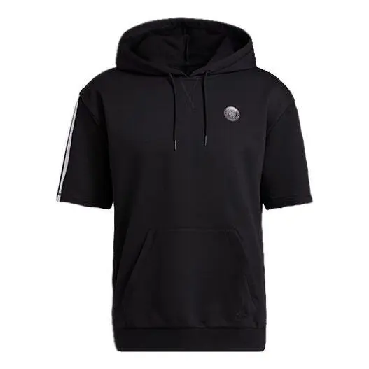Adidas Short Sleeve Hooded Top - Black