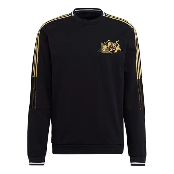 Adidas Juve Cny Cr Swt Football Sports Embroidery Crew Neck - Black