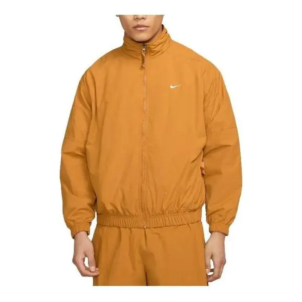 Nike Nrg Solo Swoosh Woven Track Jacket 'desert Ochre - Yellow