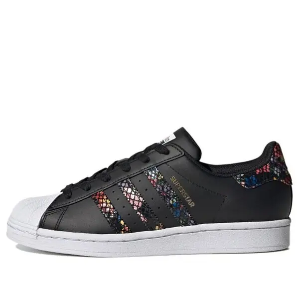 Adidas Superstar Floral Snakeskin Print Sneakers - Black