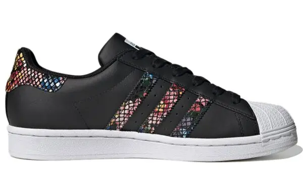 Adidas Superstar Floral Snakeskin Print Sneakers - Black