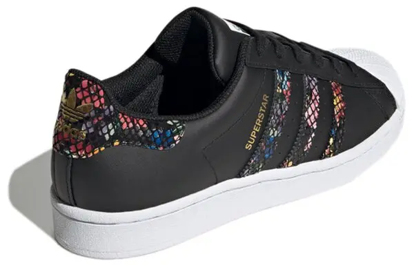 Adidas Superstar Floral Snakeskin Print Sneakers - Black