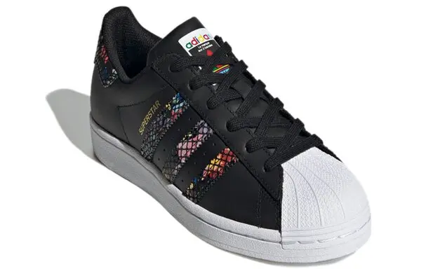 Adidas Superstar Floral Snakeskin Print Sneakers - Black