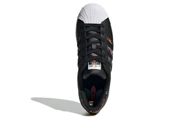 Adidas Superstar Floral Snakeskin Print Sneakers - Black
