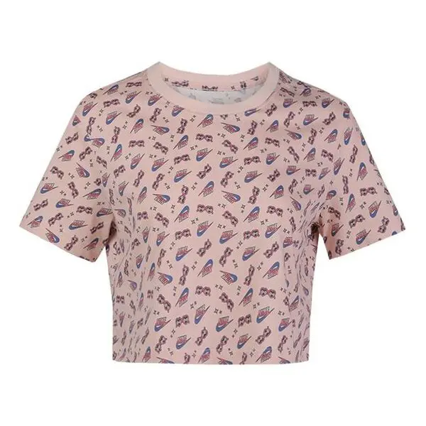 Nike As W Nsw Ss Crop Summer Fun 2 Tee - Pink