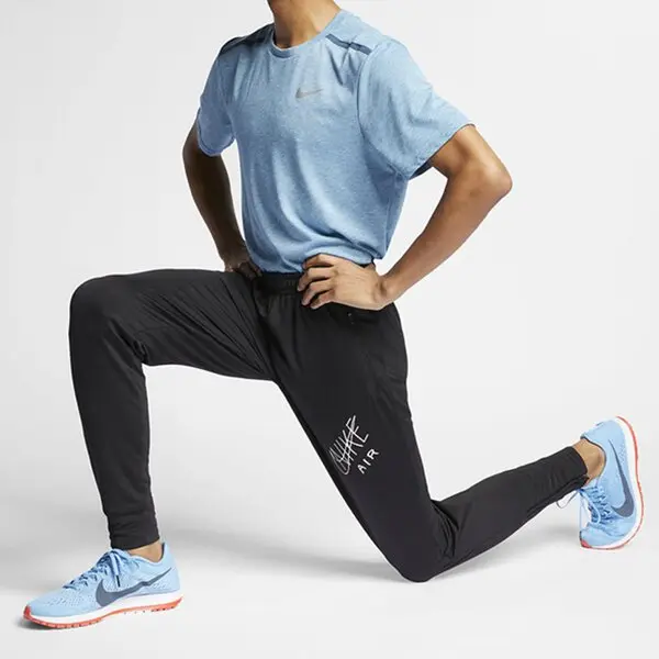 Nike Hollow Out Alphabet Logo Pattern Knit Sports Long Pants
