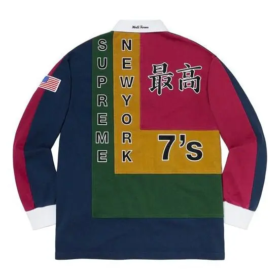 Supreme 7's Rugby Long Sleeve Polo Shirt - Blue