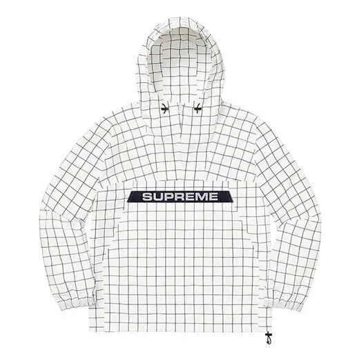 Supreme Heavy Nylon Anorak Plaid Interchange Jacket - White