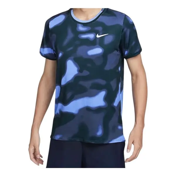 Nike Court Advantage Dri-fit T-shirt - Blue/white