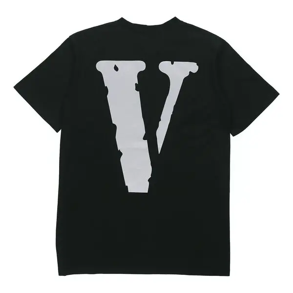 VLONE 3m Reflective Large Logo Short Sleeve Couple Style Black Gray - Grey