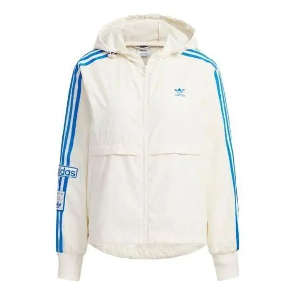 Adidas Always Original Windbreaker Asia Sizing 'white Blue - White/blue