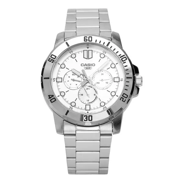 Casio Analog Quartz Chronograph Watch - Light Grey