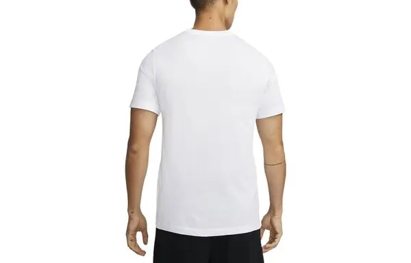 Nike Lebron James Lion Pattern Round Neck Pullover Short Sleeve White T-shirt - Multi-color