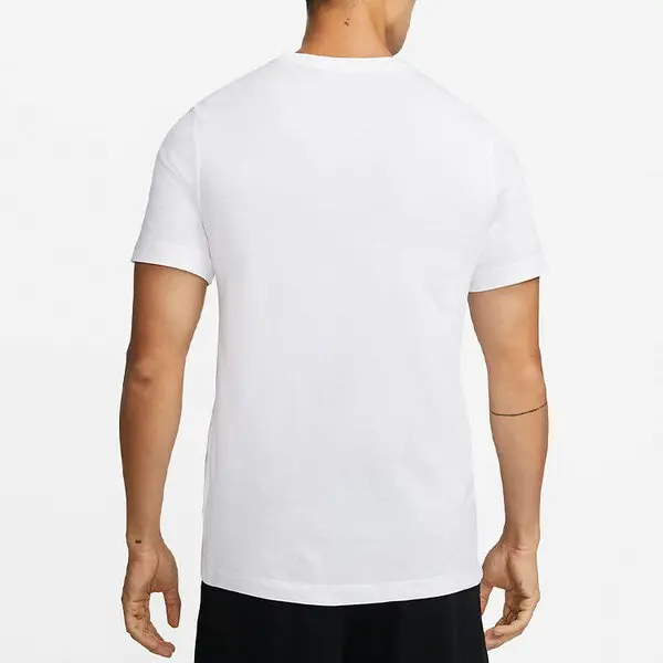 Nike Lebron James Lion Pattern Round Neck Pullover Short Sleeve White T-shirt - Multi-color