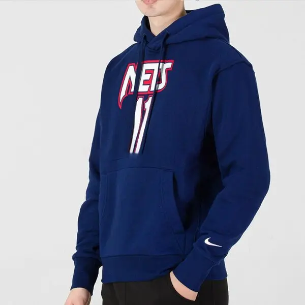 Nike Alphabet Numeric Printed Hooded Long Sleeve Top