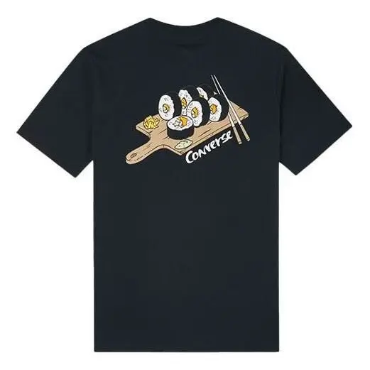 CONVERSE Sushi Graphic Short Sleeve Pocket T-shirt Asia Sizing - Black