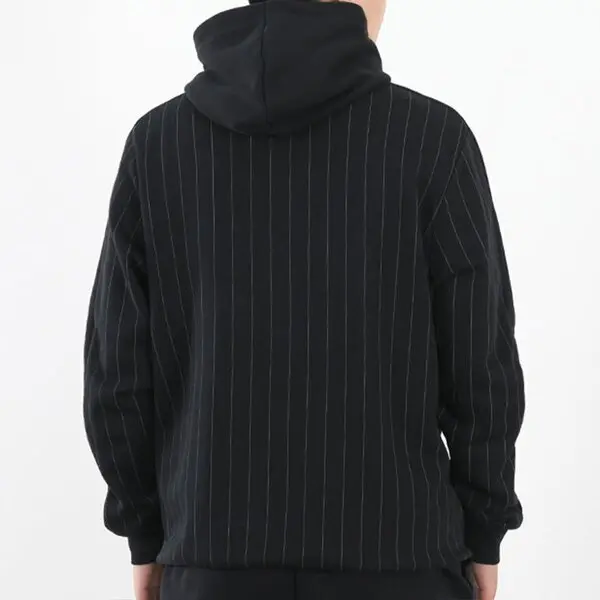 PUMA Pinstripe Logo Pullover Hoodie - Black/white