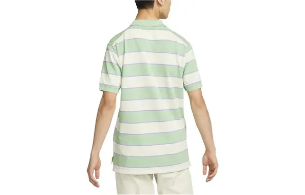 Nike Contrasting Colors Stripe Short Sleeve Green Polo Shirt