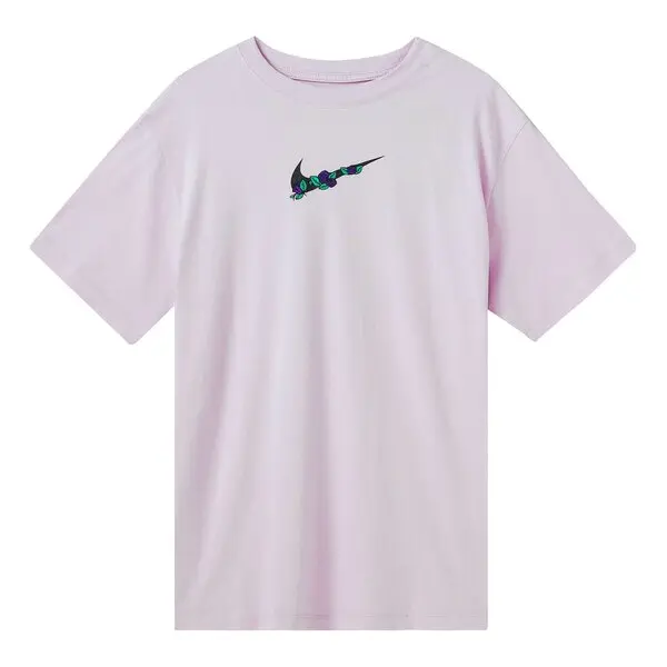 Nike Logo Plant Printing Short Sleeve T-shirt - Default Color