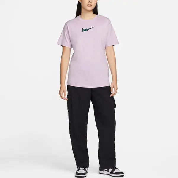 Nike Logo Plant Printing Short Sleeve T-shirt - Default Color